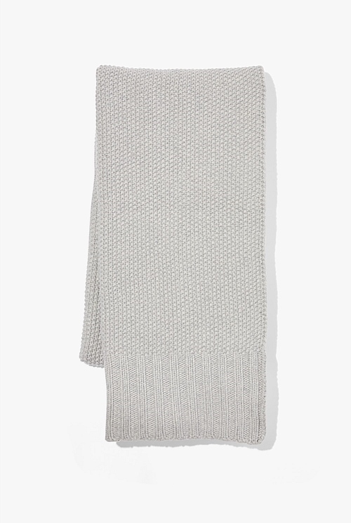 Light Grey Marle Aria Chunky Knit Throw - Throws | Country Road