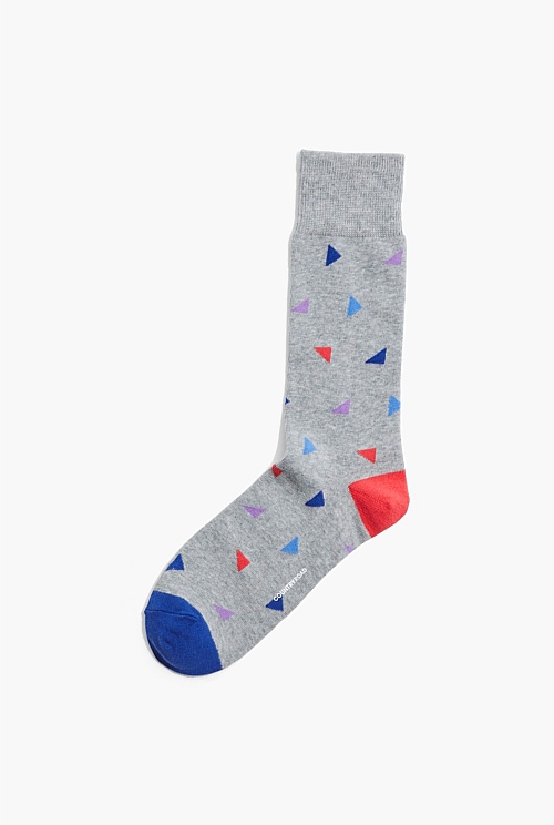 Light Grey Marle Spaced Triangle Sock - Socks | Country Road