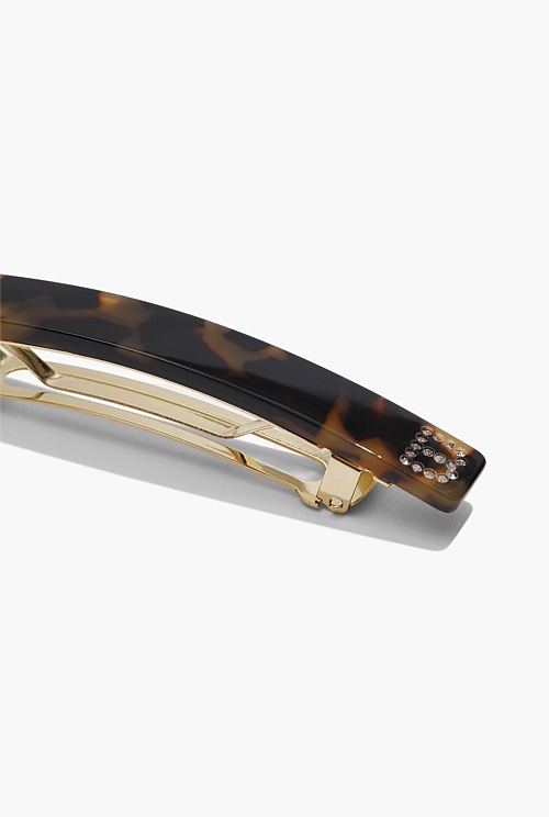 Tortoise Shell Initial Hair Clip - Accessories | Country Road