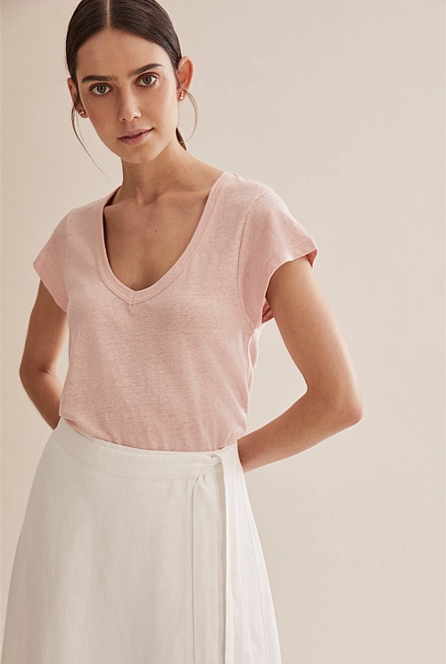 Rose Linen T-Shirt - T-Shirts & Tops | Country Road