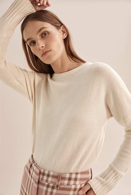 Winter White Soft Crew Knit - Knitwear | Country Road