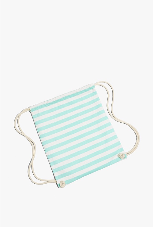 Mint Stripe Drawstring Bag - New Logo | Country Road