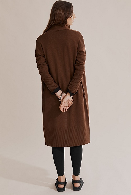 Hazelnut Verified Australian Merino Wool Cardigan - Knitwear | Country Road