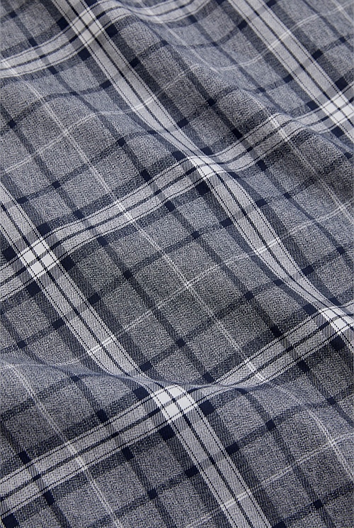 Blue Melange Regular Melange Check Shirt - Natural Fibres | Country Road
