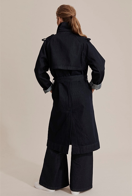 Raw Denim Raw Australian Cotton Denim Trench - Australian Grown ...