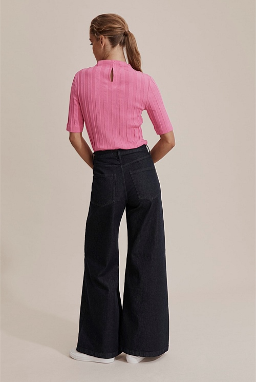 Raw Denim Raw Australian Cotton Denim Wide Leg Jean - Australian Grown ...