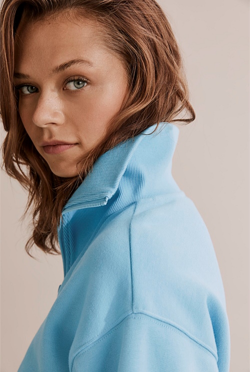 Oxygen Australian Cotton Rib Detail Sweat - Natural Fibres | Country Road