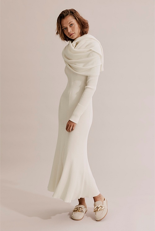 Winter White GCS-certified Cashmere Scarf - Hats, Scarves & Gloves ...