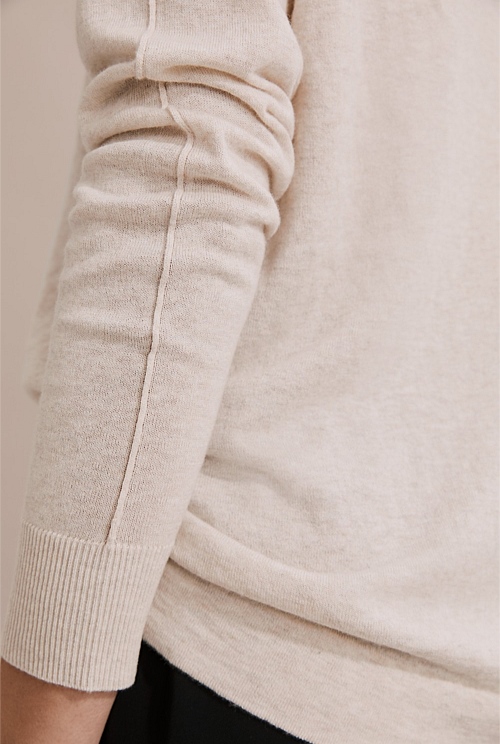 Cloud Melange Cotton Wool Knit Pullover - Natural Fibres | Country Road