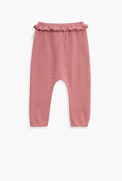 Rust Rib Frill Knit Pant - Pants | Country Road