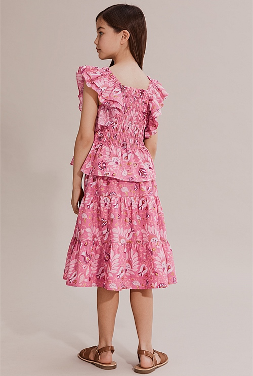 Musk Pink Flower Smock Shirt - Shirts | Country Road