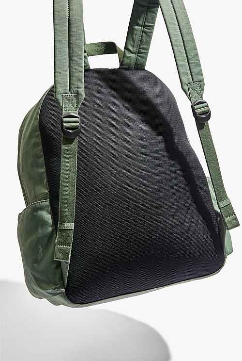 Khaki Green Cotton Ripstop Backpack - Bags | Country Road