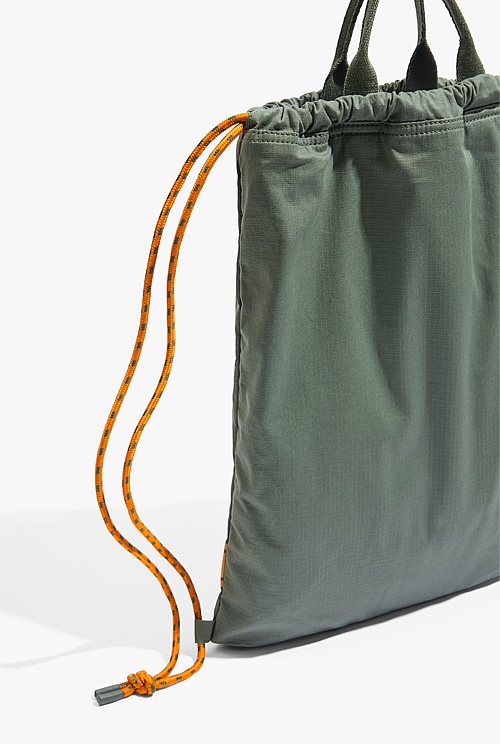 Khaki Green Drawstring Ripstop Bag - Bags | Country Road