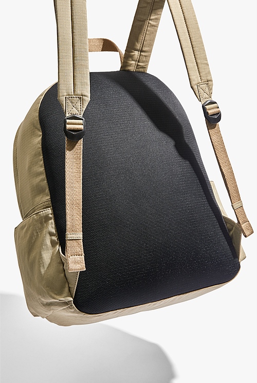 Dark Stone Cotton Ripstop Backpack - Bags | Country Road