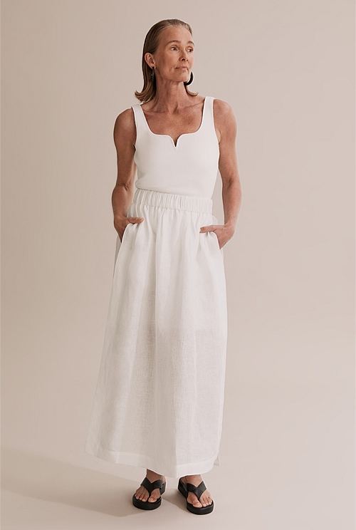 Antique White Fitted Rib Tank - T-Shirts & Tops | Country Road