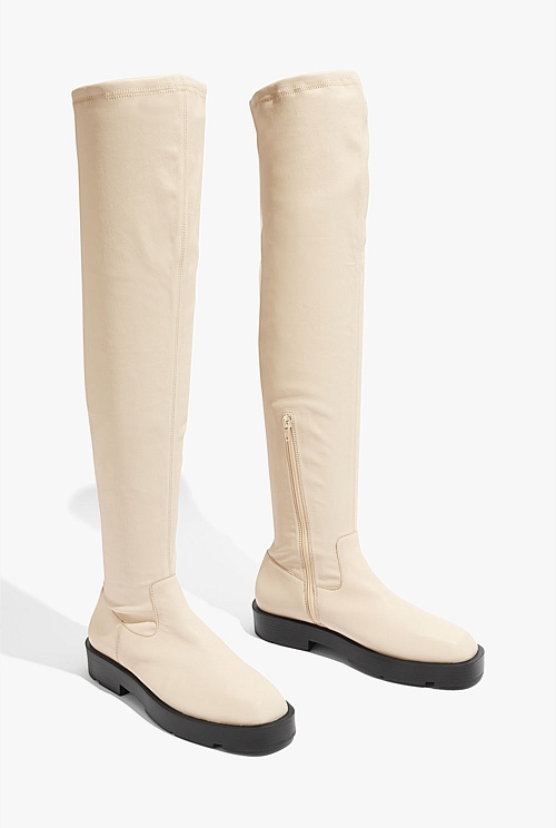 Cream Ryder Over Knee Boot - Boots | Country Road