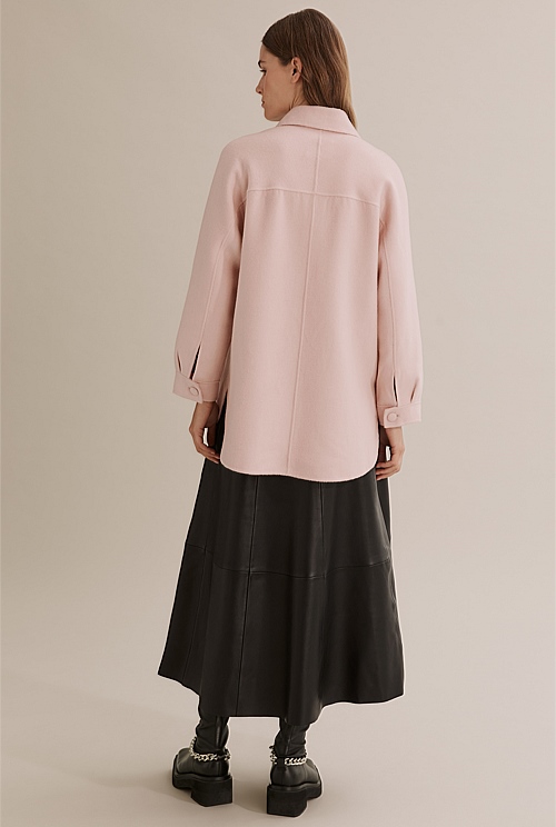 Blush Wool Shacket - Jackets & Coats | Country Road