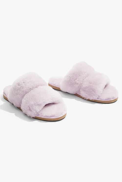 Dusty Lilac Australian Shearling Double Slide - Organically Grown or ...