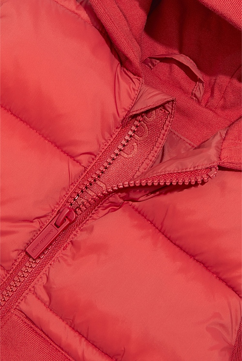Deep Red Puffer Sweat Jacket - Jackets & Coats | Country Road