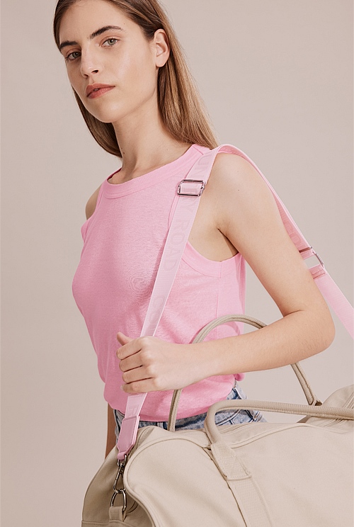 Soft Pink Nylon Branded Bag Strap - Bags | Country Road