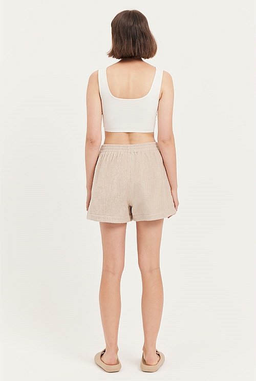Sand Australian Cotton Terry Short - Natural Fibres | Country Road