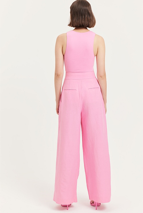 Vibrant Pink Pleat Front Pant - Pants | Country Road
