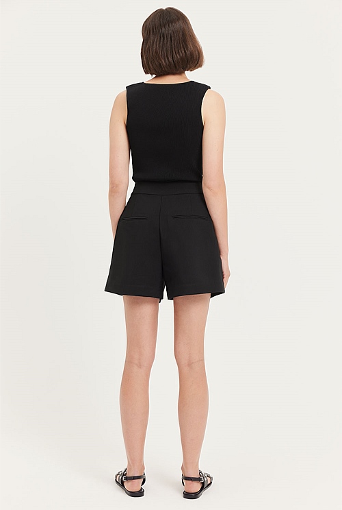 Black Structured Short - Shorts | Country Road