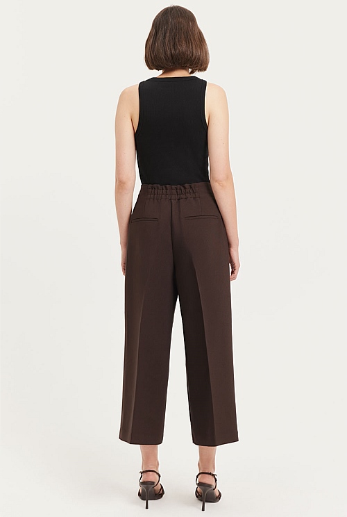 Chocolate Structured Culotte - Pants | Country Road