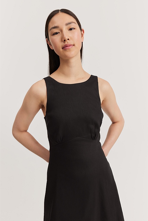 Black Cut-Away Column Dress - Dresses | Country Road