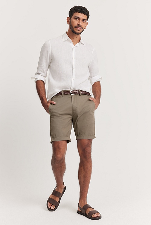 Mushroom Verified Australian Cotton Stretch Chino Short - Australian ...