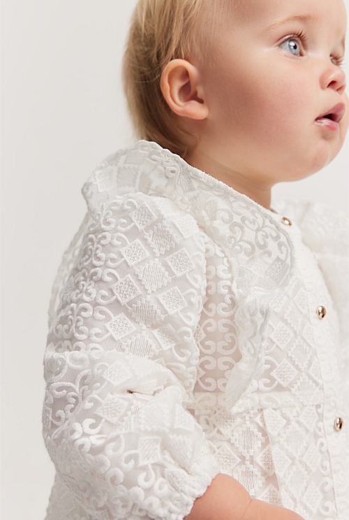 White Lace Frill Dress - Dresses | Country Road