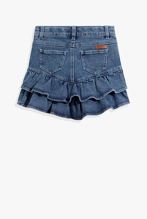 Indigo Denim Frill Skirt - Denim & Jeans | Country Road