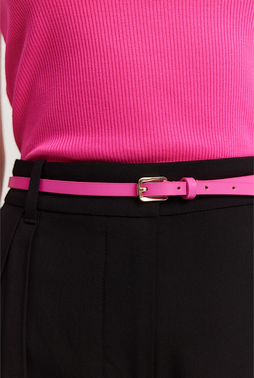 Vivid Pink Narrow Belt - Belts | Country Road