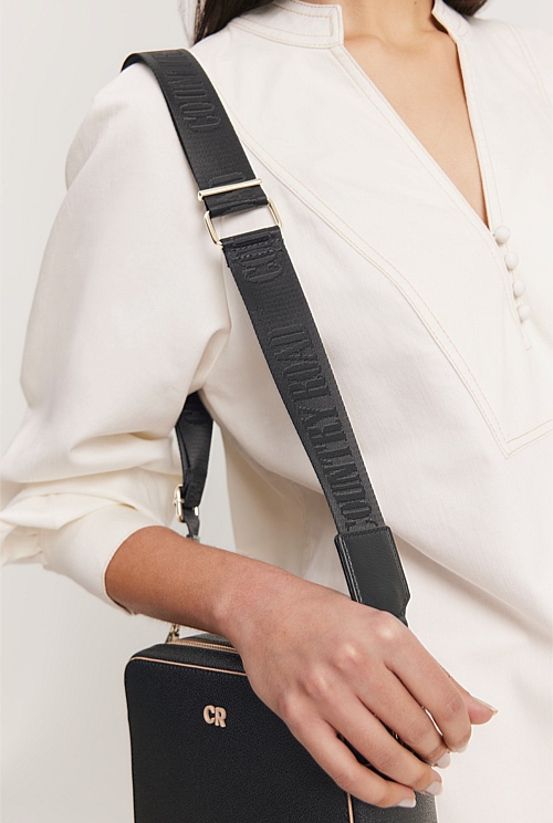 Black Heritage Branded Strap - Bags | Country Road