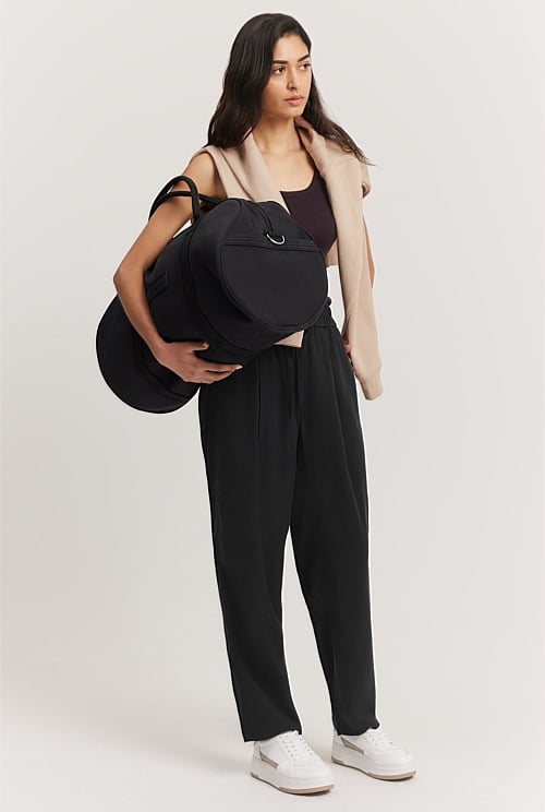 Black Neoprene Rib Logo Tote - Bags | Country Road