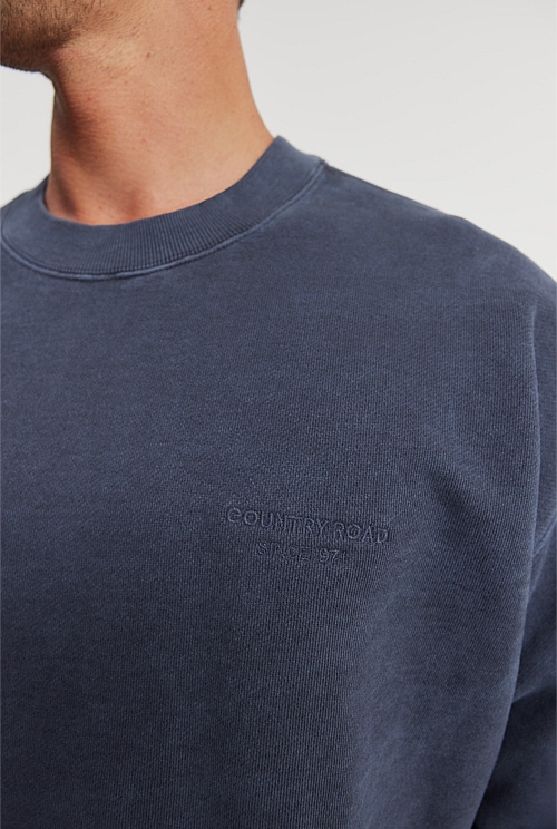 Navy Oversized Vintage Wash Sweat - Sweats | Country Road