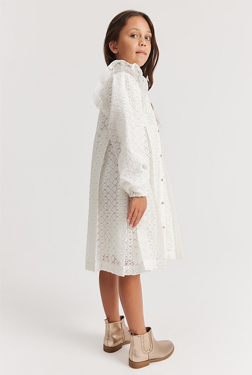 White Lace Frill Dress - Dresses | Country Road