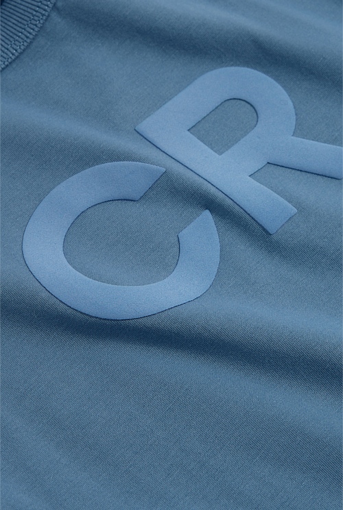 Faded Blue Australian Cotton Puff Logo T-Shirt - T-Shirts | Country Road