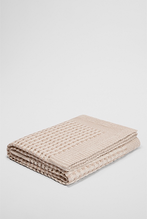 Natural Eden Waffle Throw - Throws | Country Road