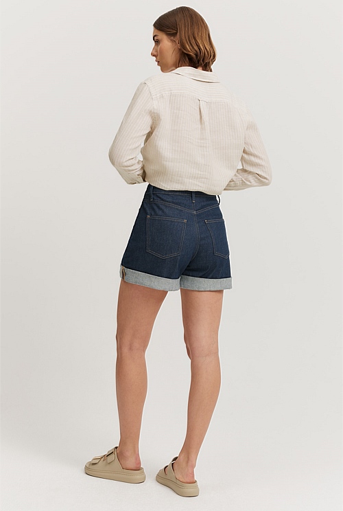 Raw Denim Denim Cuff Detail Short - Denim & Jeans | Country Road