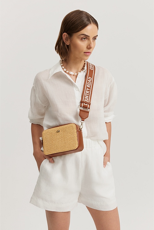 Tan Woven Contrast Camera Bag - Bags | Country Road