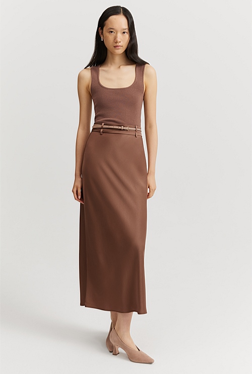 Nougat Narrow Belt - Belts | Country Road