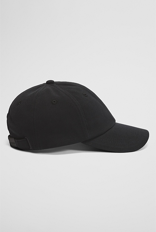 Black Australian Cotton Pique Logo Cap - Hats & Scarves | Country Road