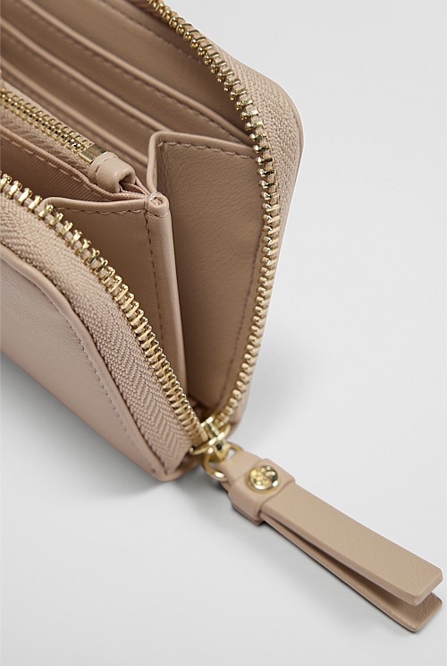 Sand Small CR Zip Wallet - Bags | Country Road