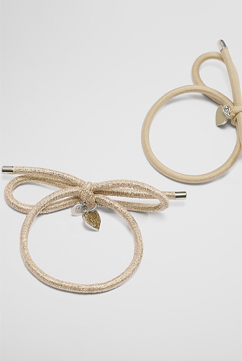Shell Bow Hair Tie Pack of 2 - Accessories | Country Road