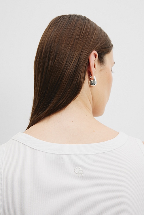 White Scoop Rib Tank - T-Shirts & Tops | Country Road