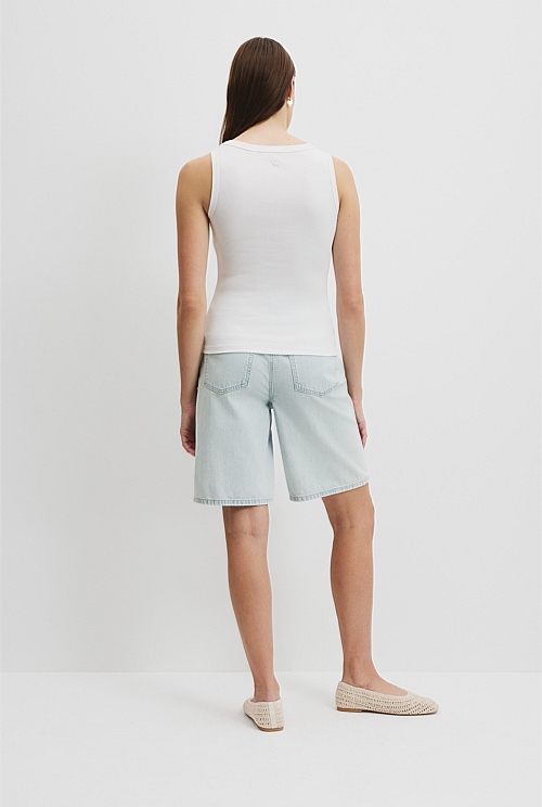 White Scoop Rib Tank - T-Shirts & Tops | Country Road