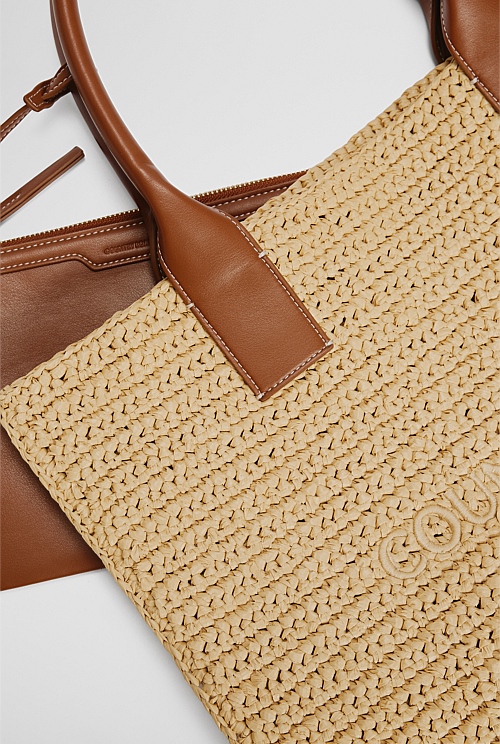 Natural Large Straw Shopper - Bags | Country Road