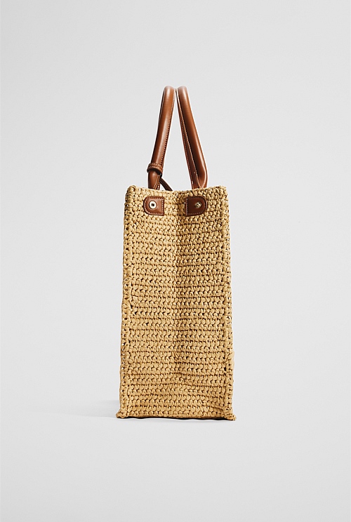 Natural Large Straw Shopper - Bags | Country Road