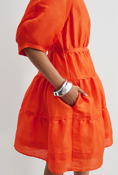 Tangerine Tuck Detail Mini Dress - Dresses | Country Road